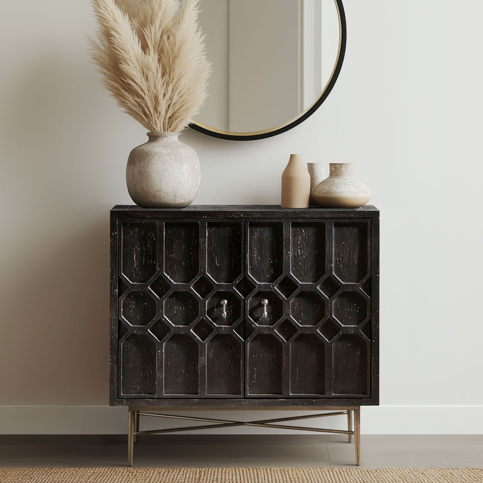 Madison Park - Hanley Honeycomb 2-door wood storage cabinet - Furniture