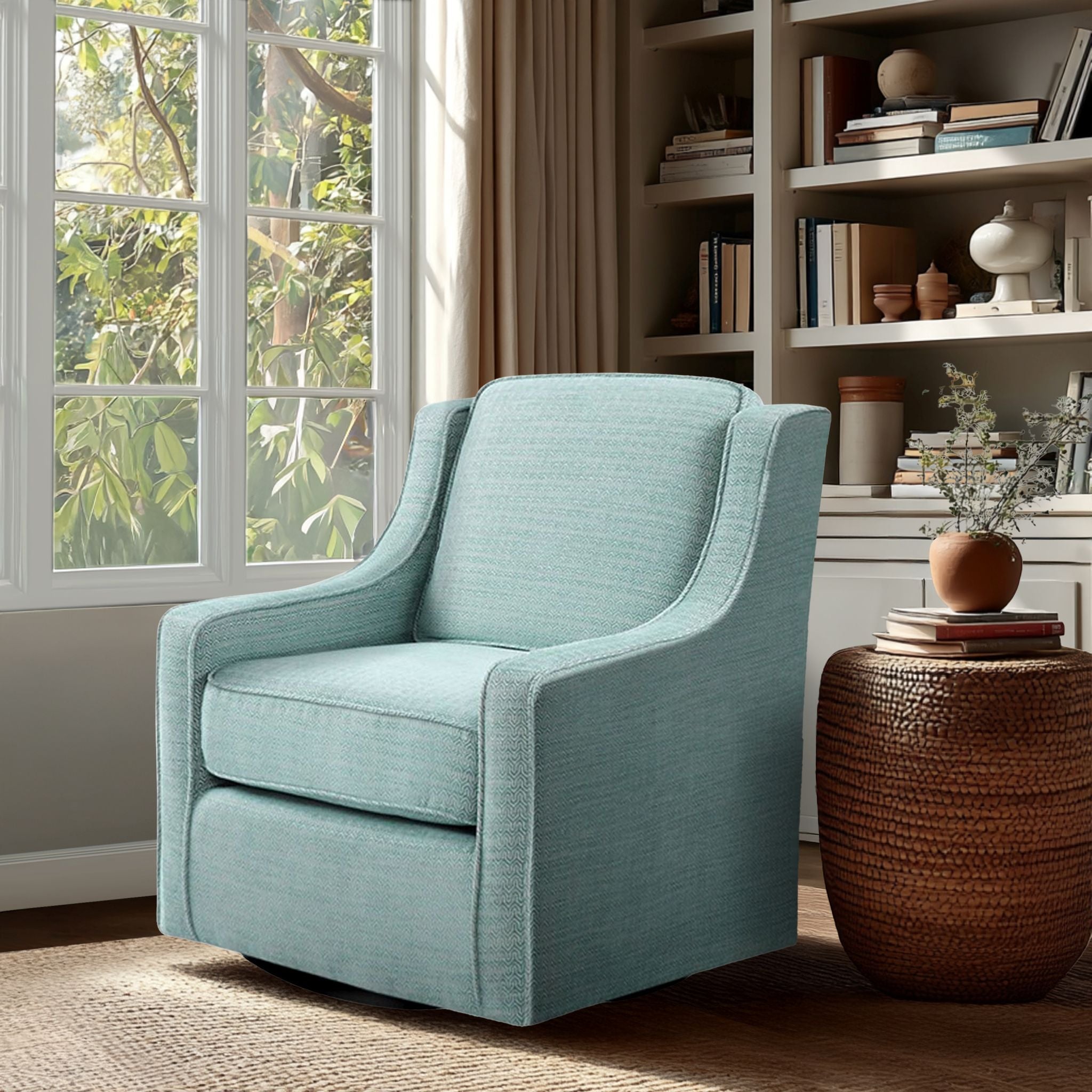 Madison Park - Harris Upholstered Swivel Armchair - Furniture