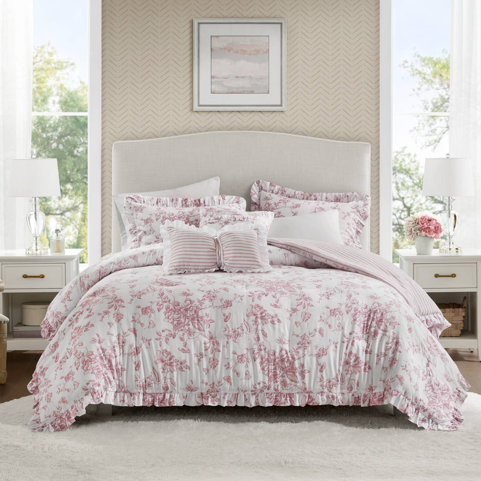 Madison Park Essentials - Adele 4 Pieces Comforter Set with Decorative Pillows - Adult/Fashion ...